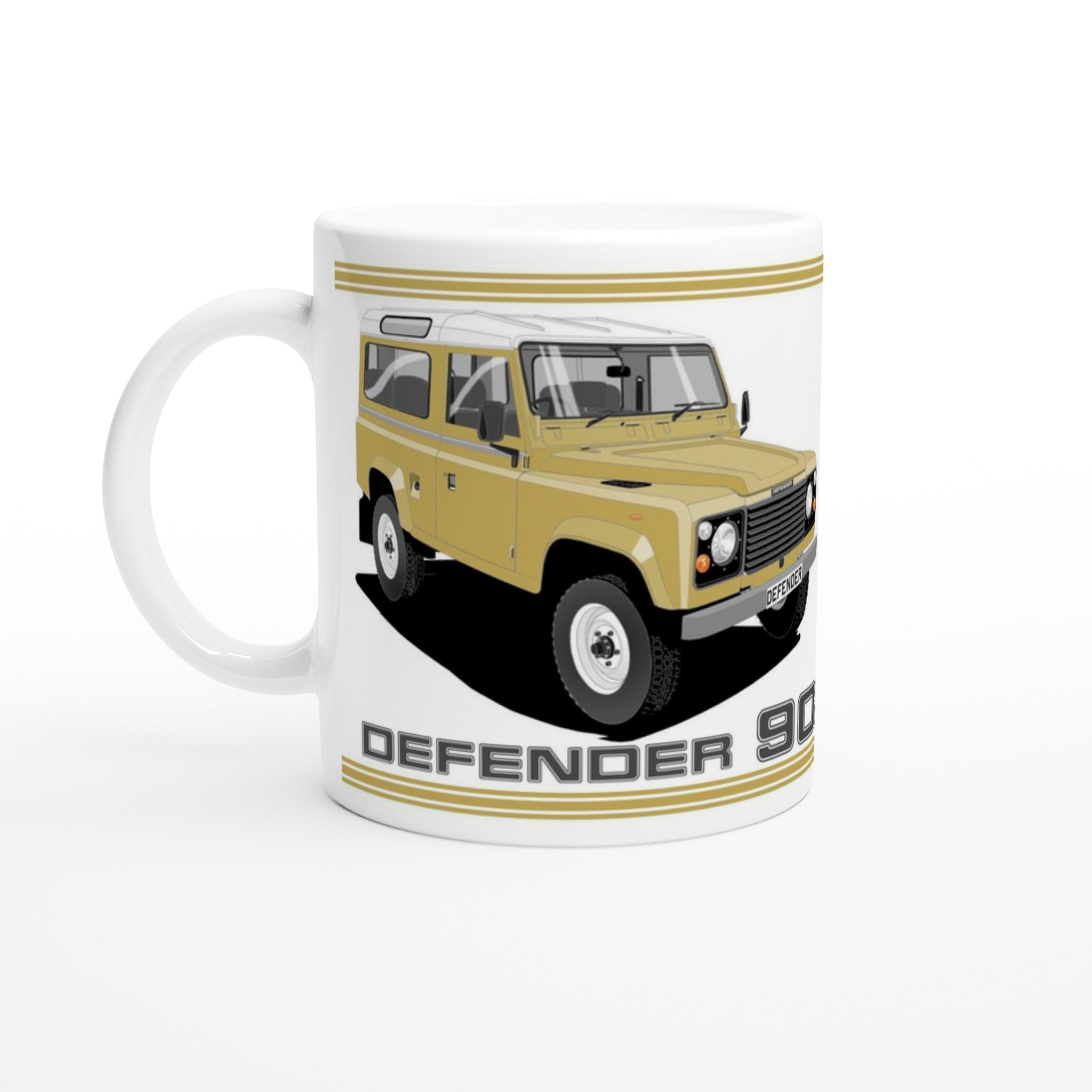 Land Rover Defender 90 7 seater in Brown Art Mug – Man Art Work